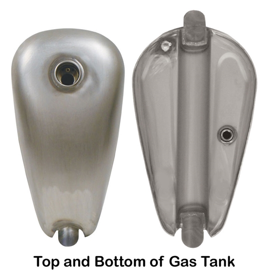 MID-USA Motorcycle Parts. 2.4 GALLON LOW TUNNEL BOBBER GAS TANK FOR ...
