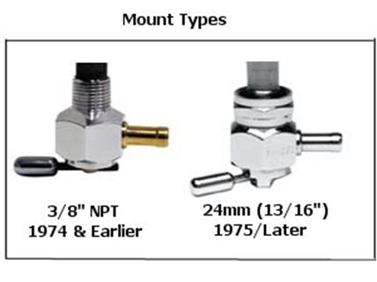 MID-USA Motorcycle Parts. POWER-FLO FUEL VALVES FOR BIG TWIN & SPORTSTER