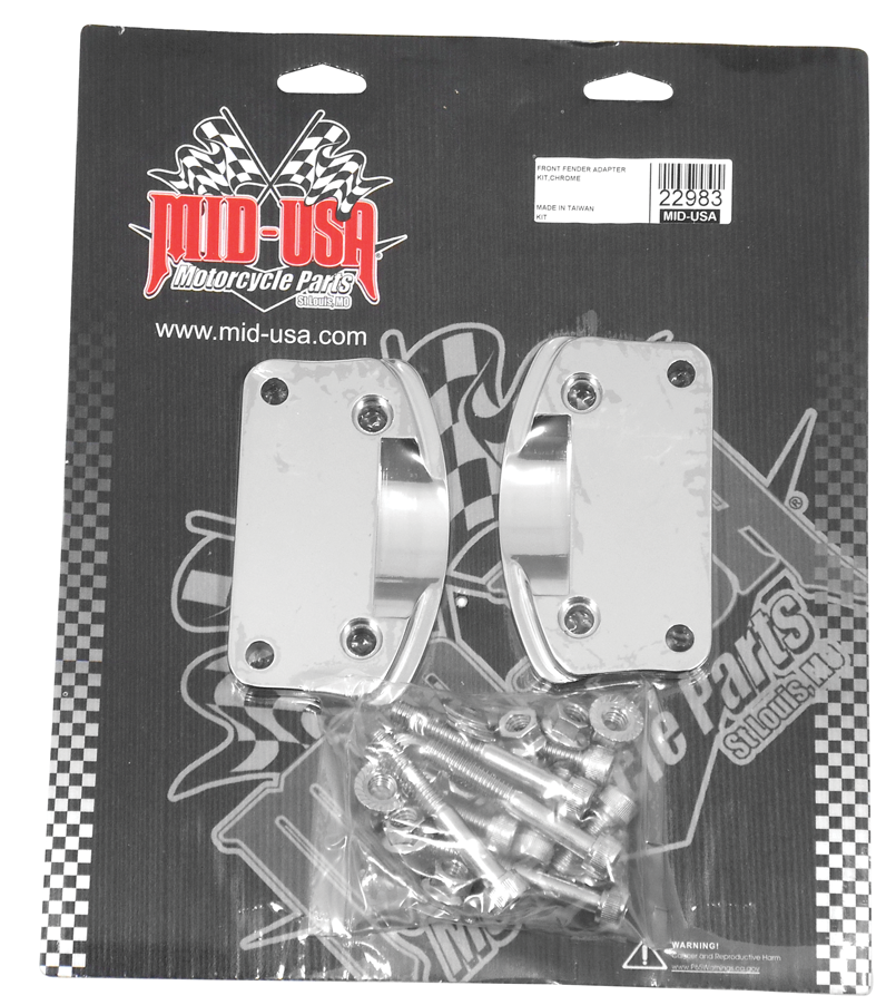 MID-USA Motorcycle Parts. FRONT FENDER ADAPTER KIT,CHROM