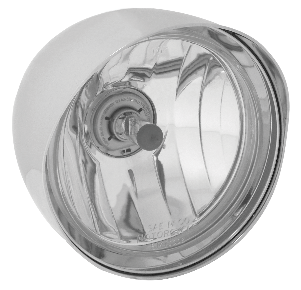 MID-USA Motorcycle Parts. 5 3/4"CUSTOM HEADLIGHT ASY,12V CLEAR LENS ...